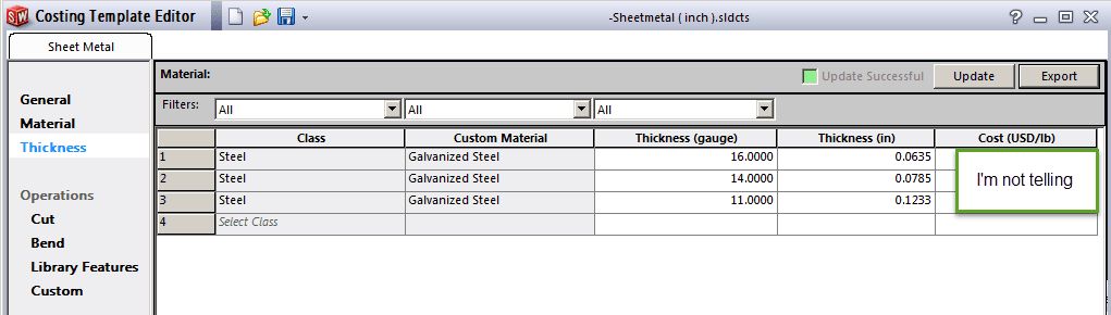 SOLIDWORKS Costing an in-depth Review Part 4 - Templates - Computer ...