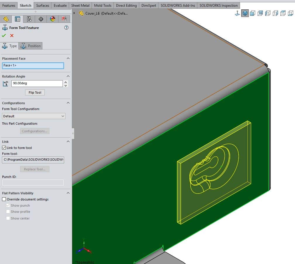 SOLIDWORKS Sheet Metal: How to Create Custom Form Tools - Computer ...