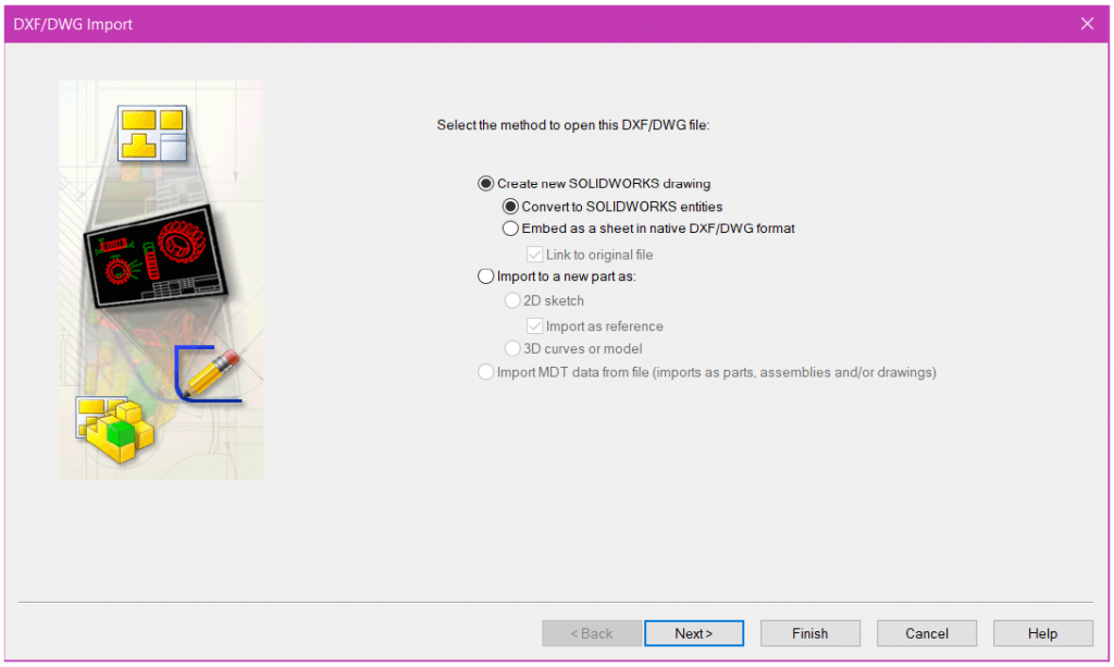 Importing .DWG files into SOLIDWORKS: Part 1 Importing .DWG files into SOLIDWORKS: Part 1