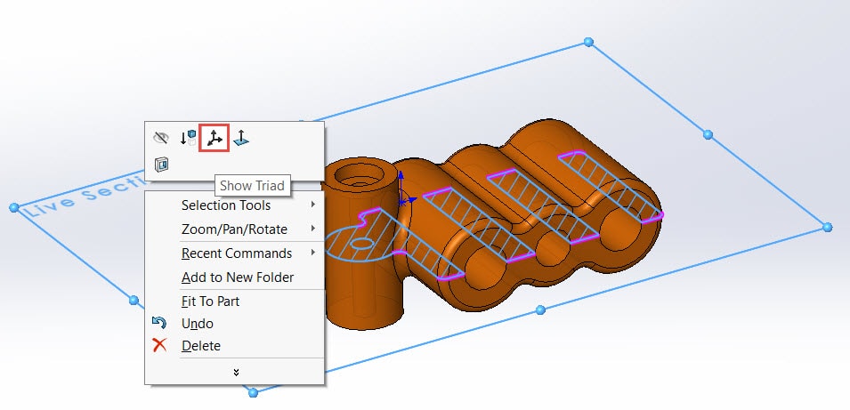 SOLIDWORKS Reference Geometry: Live Section Planes