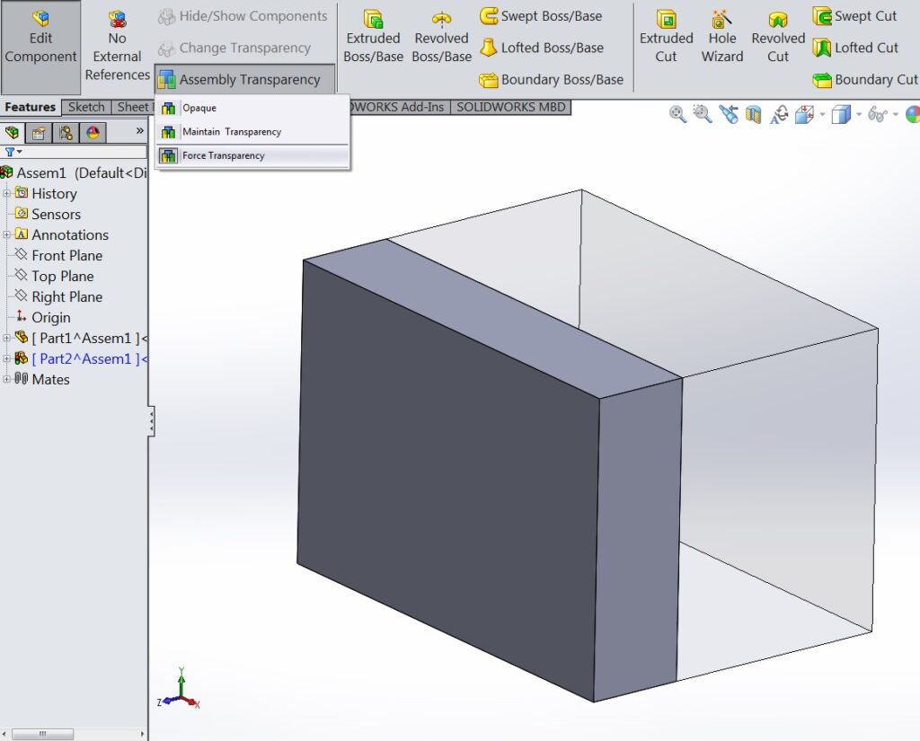 SOLIDWORKS: Editing parts in Context and Transparency - Computer Aided ...