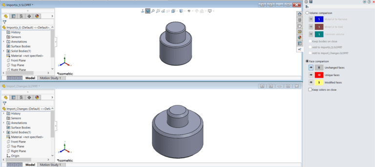 SOLIDWORKS Free Tools – Utilities – Compare Geometry