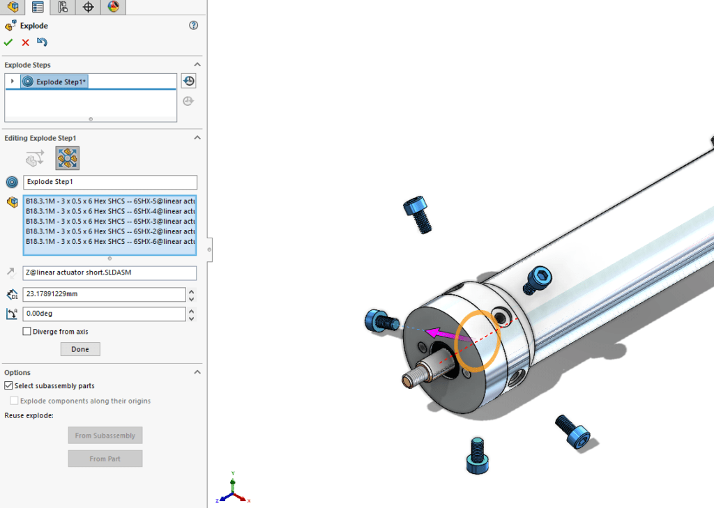 Utilizing Radial Steps For Exploded Views in SOLIDWORKS