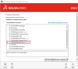 Installing the SOLIDWORKS PDM Client